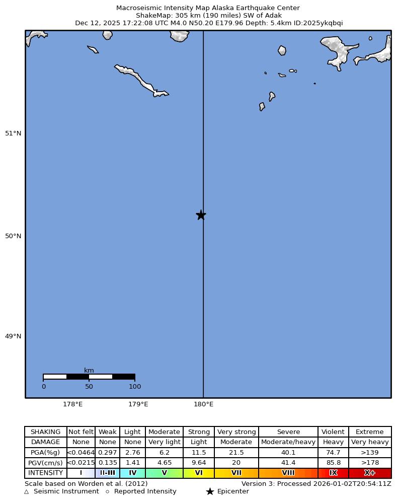Amchitka M4.0 | Alaska Earthquake Center